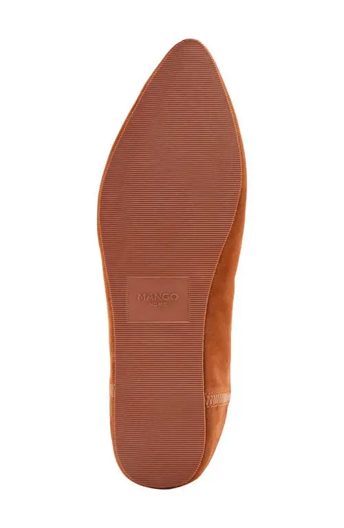 Mango Leather Collapsible Heel Shoes - Orange