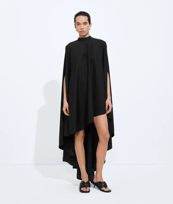 Bottega Veneta Light Wool Kaftan Dress - Double Black