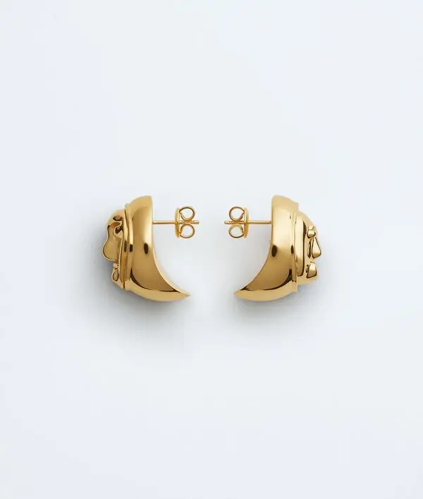 Bottega Veneta Face Earrings - Yellow Gold