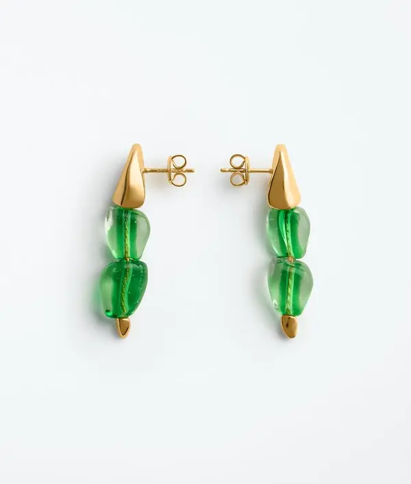 Bottega Veneta Prisma Earrings - Grass Green
