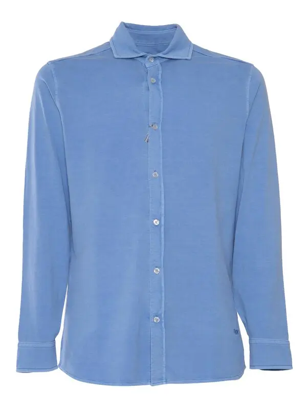 FAY Jersey Tinto Frosted Shirt - Blue