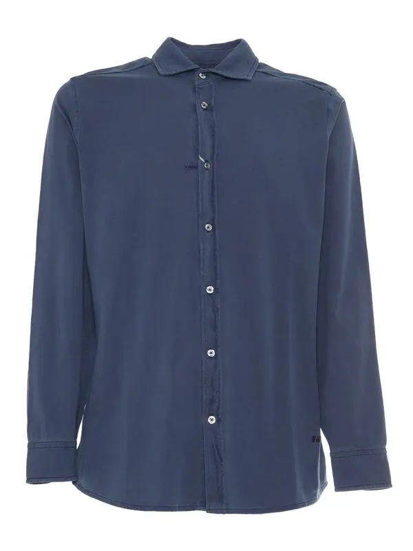 FAY Jersey Tinto Frosted Shirt - Blu