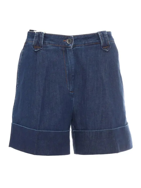 FAY Cuffed Bermuda Chinos - Blu