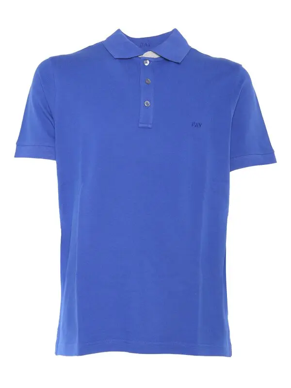 FAY Polo Db Collar Piquet Str. Bicolor - Blu
