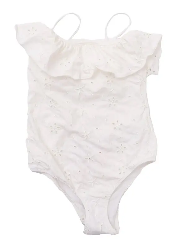 MC2 SAINT BARTH Brielle Flower Embroidery Swimsuit - White