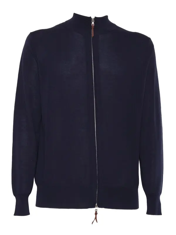 BALLANTYNE Zipped Cardigan - Blu