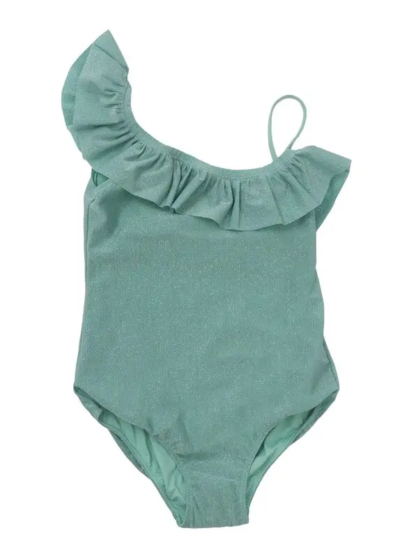 MC2 SAINT BARTH Carin Lurex One-shoulder Swimsuit - Green