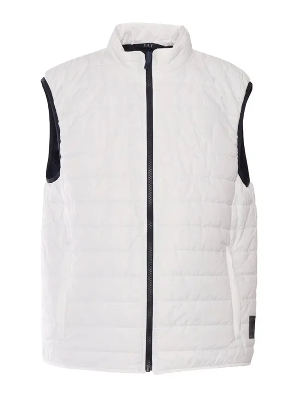 FAY Zip-up Padded Vest - White