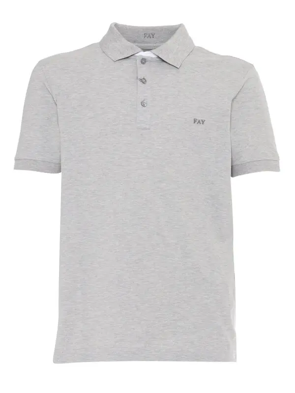 FAY Polo Db Collar Piquet Str. Bicolor - Red