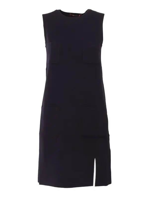 Max Mara Parata Knitted Midi Dress - Blu