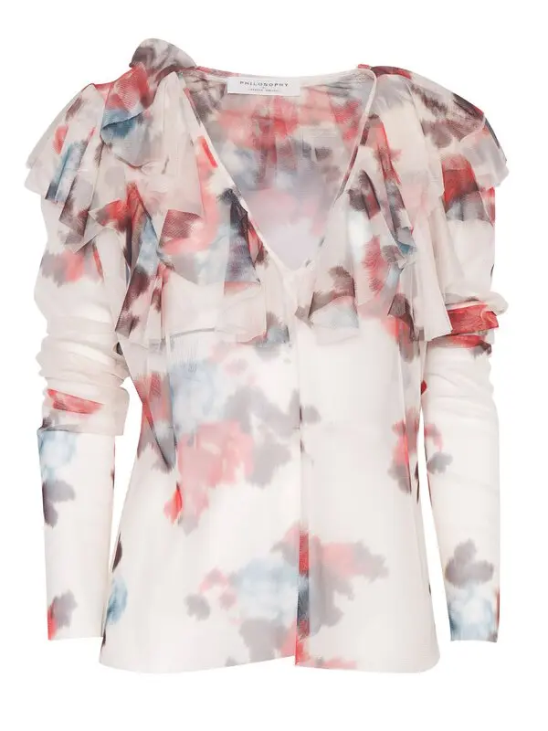 Philosophy Di Lorenzo Serafini Printed Blouse - White