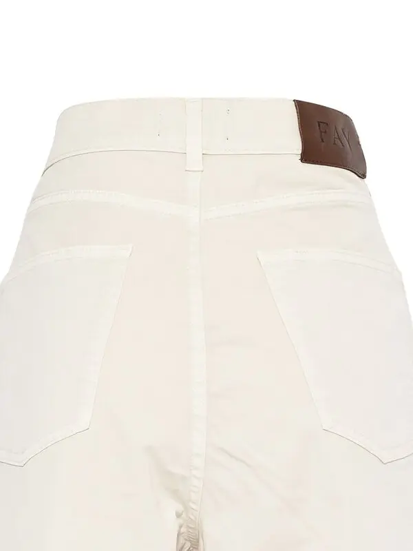 FAY 5-pocket Flare Trousers - White