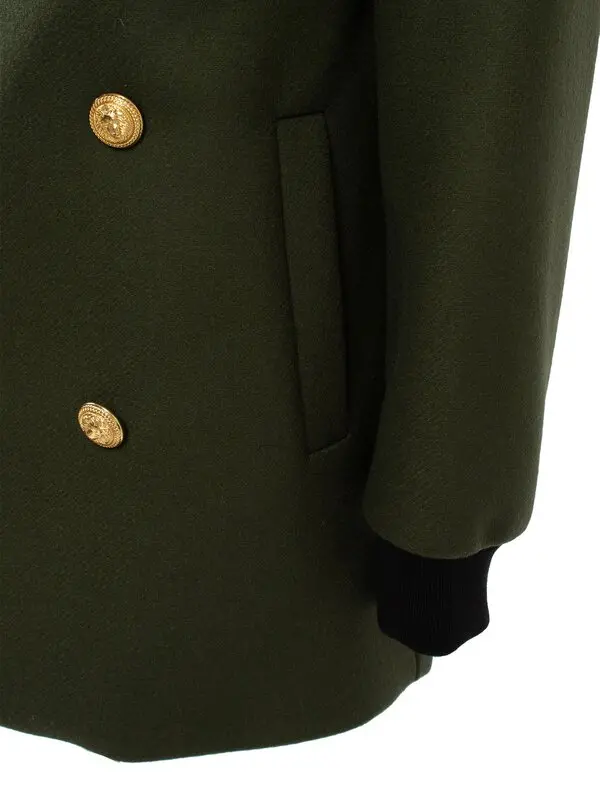 Balmain Double-breasted Coat With Button Detail