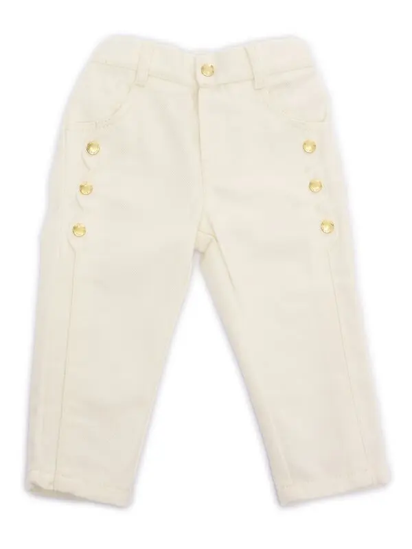 Chloé Scalloped Hem Trousers - White