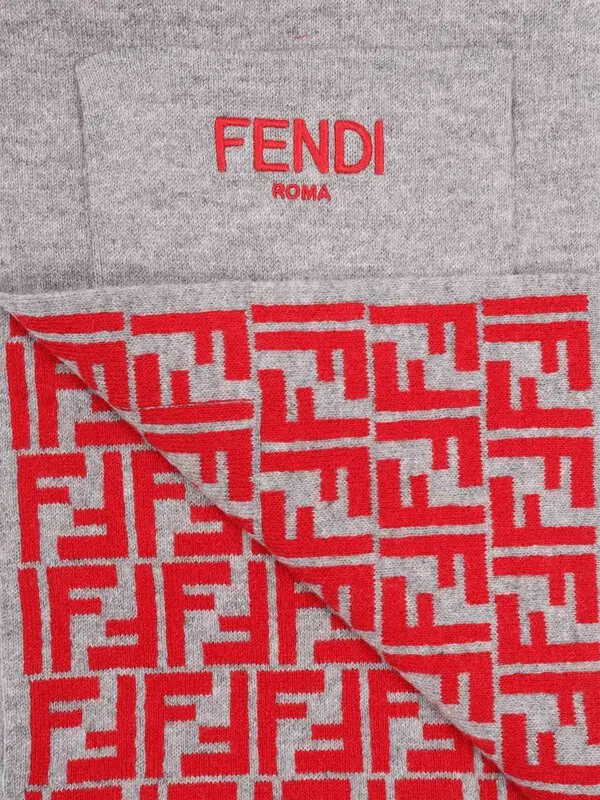 FENDI JR Sciarpa Double Ff Reversibile