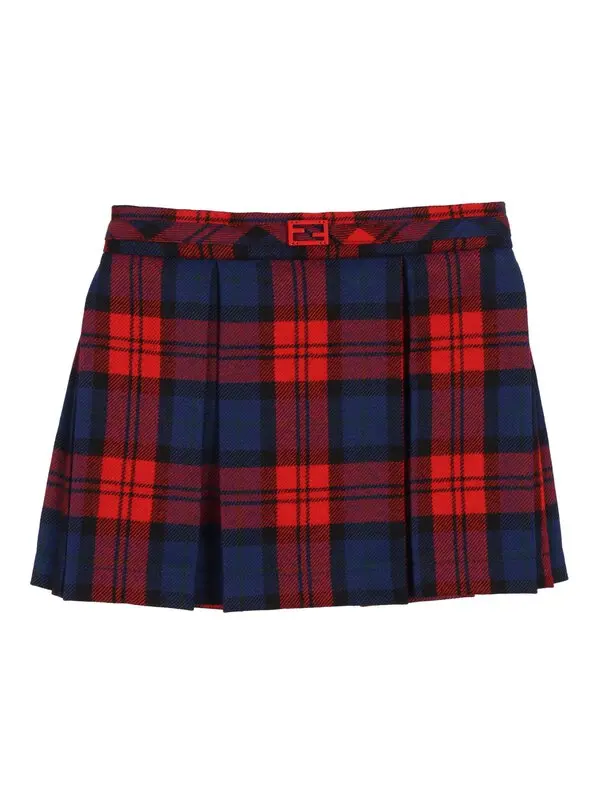 FENDI JR Tartan Skirt