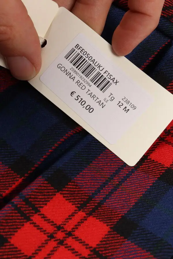 FENDI JR Tartan Skirt