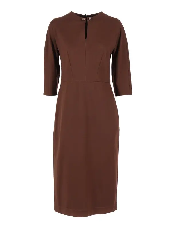 Fabiana Filippi Fitted Dress With 3/4 Sleeves - Red