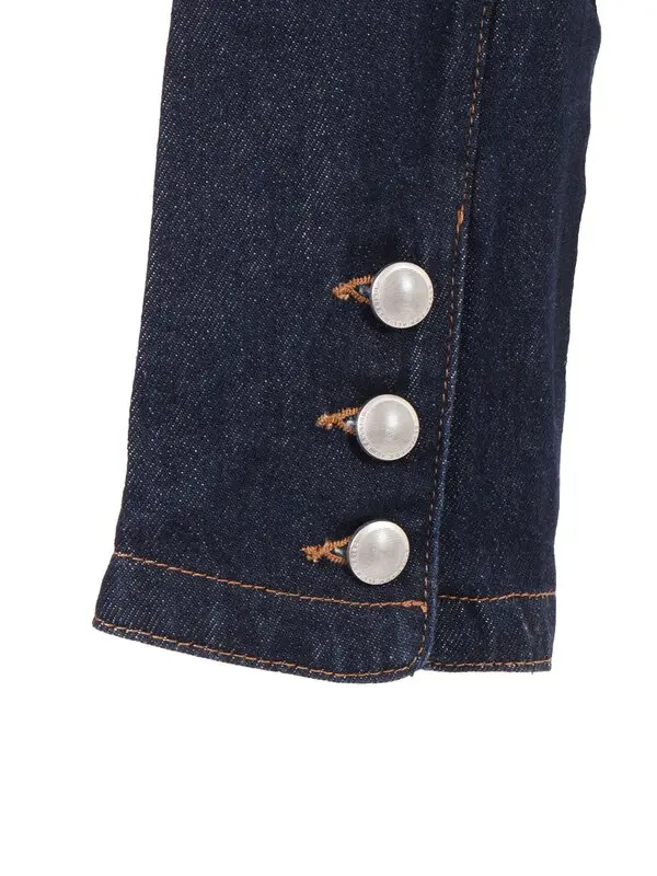 7 For All Mankind Lady Smoove Jacket With Buttons - Blu