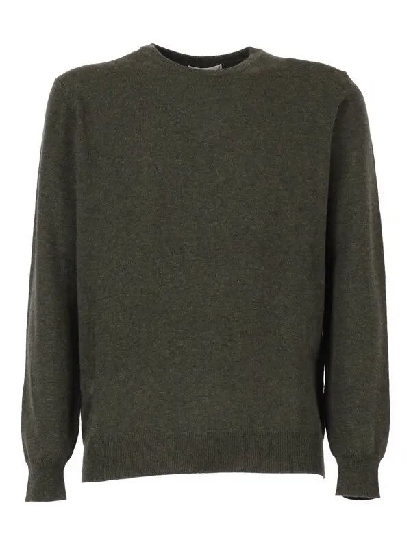 KANGRA Crewneck Sweater With Alcantara Patches - Green