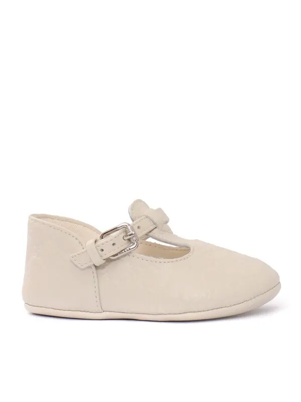 Gucci Leather Shoe With T-bar Strap - White