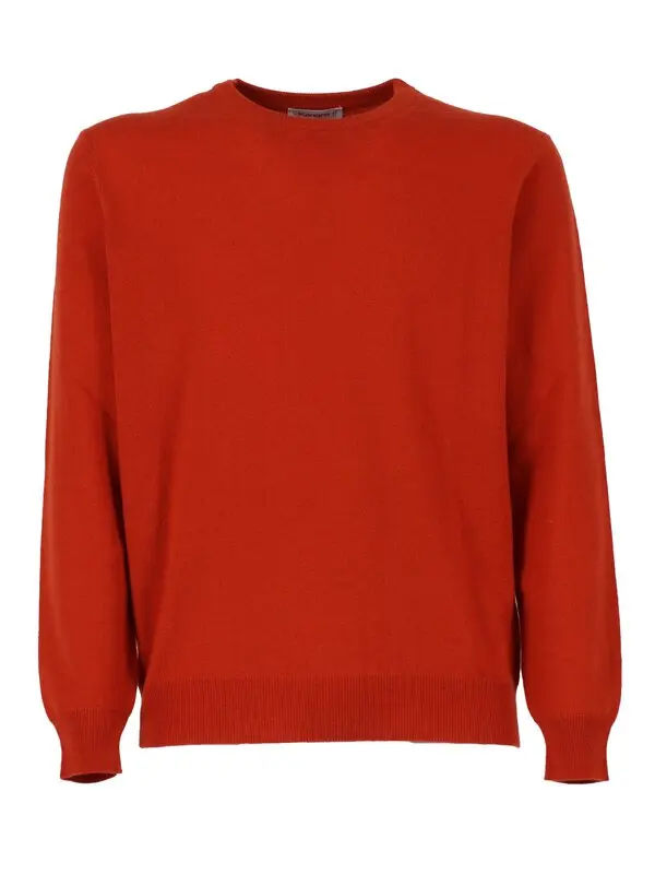KANGRA Crewneck Sweater With Alcantara Patches - Red