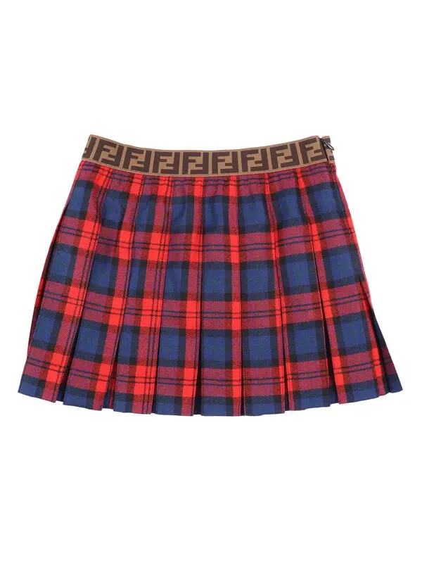 FENDI JR Tartan Skirt