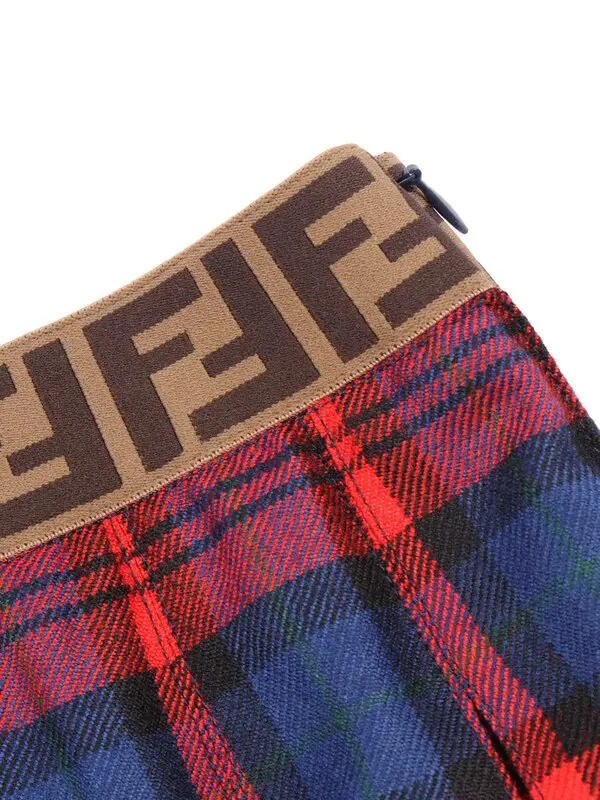 FENDI JR Tartan Skirt