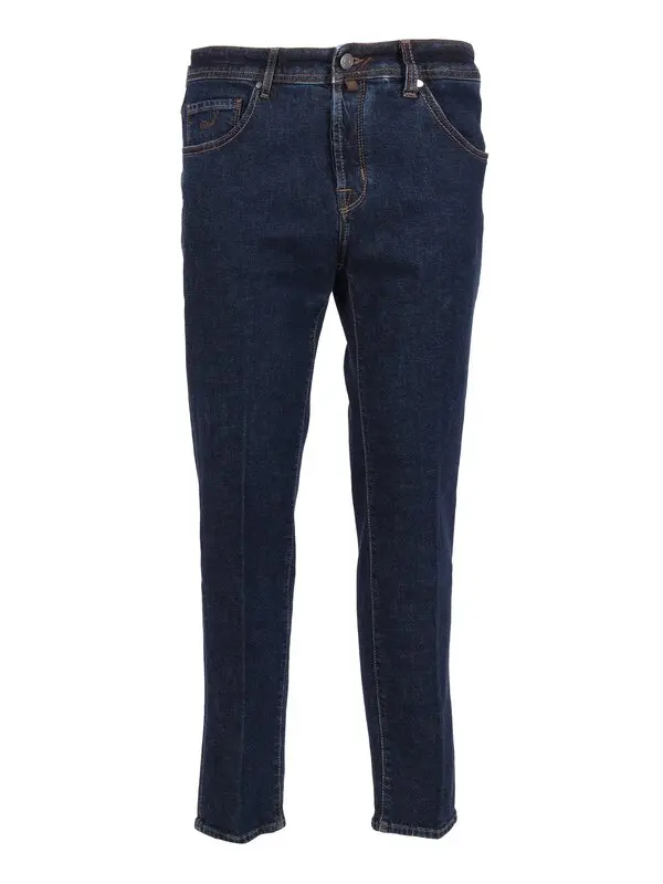 Jacob Cohen Cropped Slim Fit Scott Pants - Blu