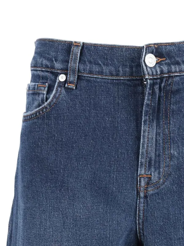 7 For All Mankind Marie Radar Wide-leg Jeans With Cuffs - Blu