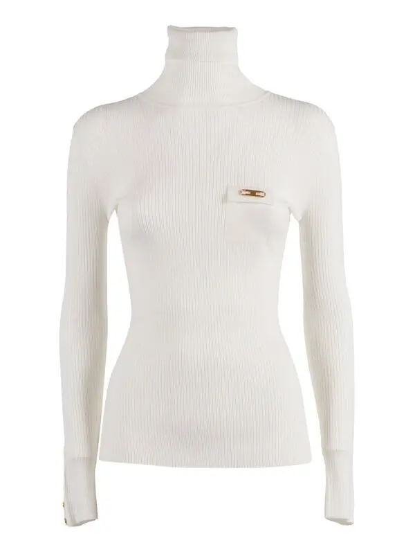 Elisabetta Franchi Tricot Knit Top - White