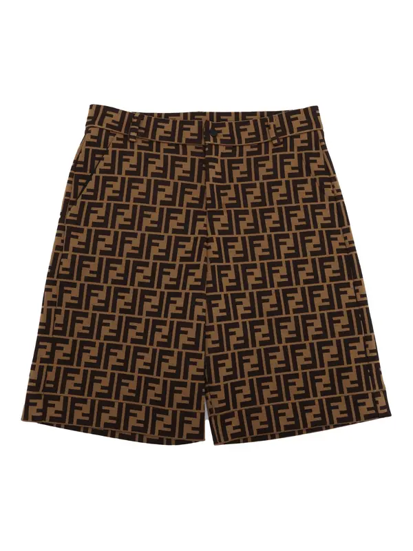 FENDI JR Ff Monogram Jersey Bermuda