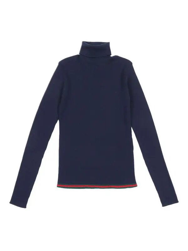 Gucci Long Sleeve Ribbed Turtleneck - Blu