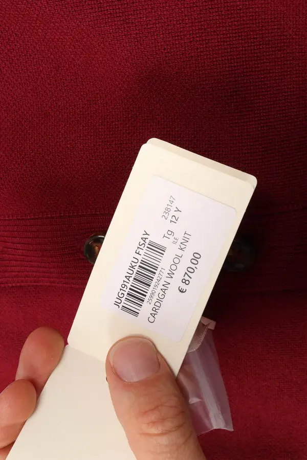 FENDI JR Wool Knit Cardigan With Logo