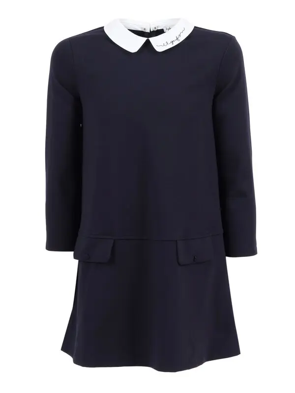 IL GUFO Long Sleeve Dress - Blu