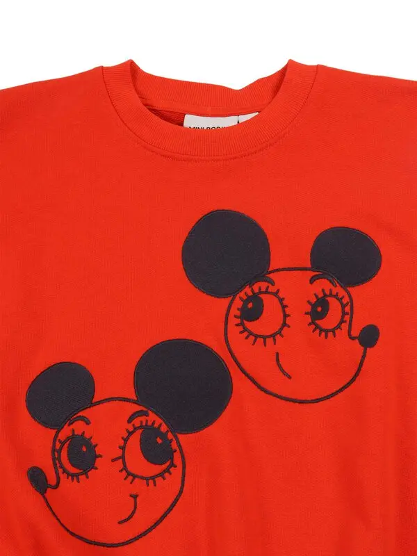 MINI RODINI Embroidered Sweatshirt - Red