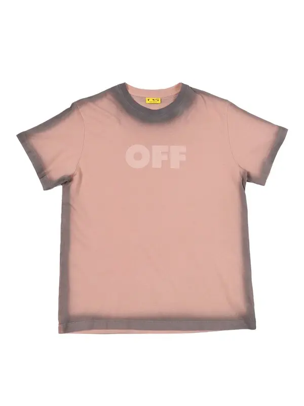 Off-White Garment Dyed Spray Tee S/s Rose Pink S - Red