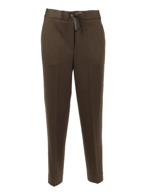 CIRCOLO 1901 Carrot C. Wv/ws Trousers - Green