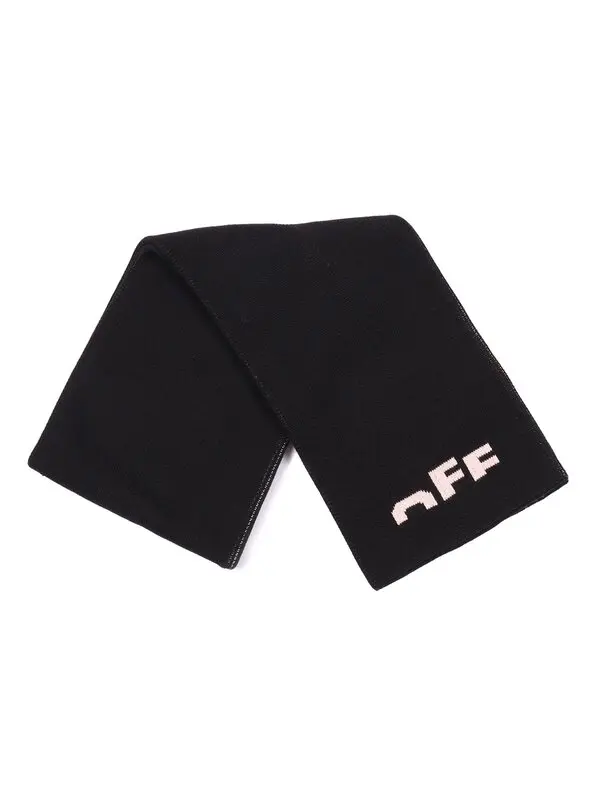 Off-White Type Logo Scarf Black Soft Pink - Red