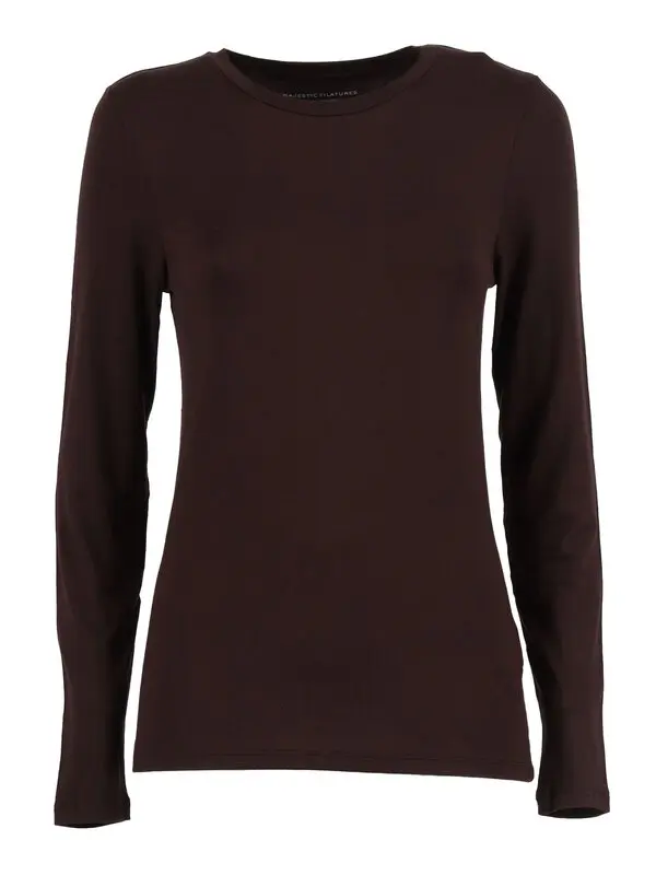 Majestic Filatures Ally Col Rond M. Longues T-shirt - Red