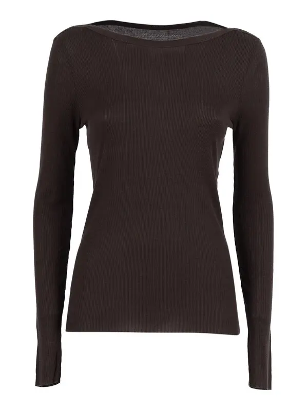 Majestic Filatures Long Sleeve Boatneck T-shirt - Red