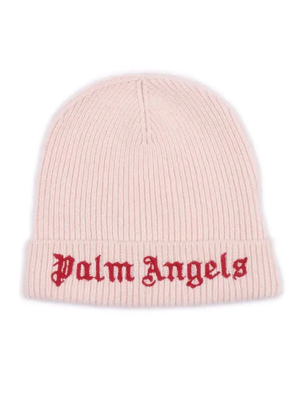 Palm Angels Logo Knit Beanie - Red