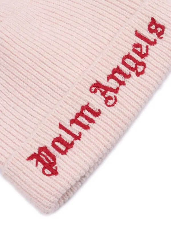 Palm Angels Logo Knit Beanie - Red