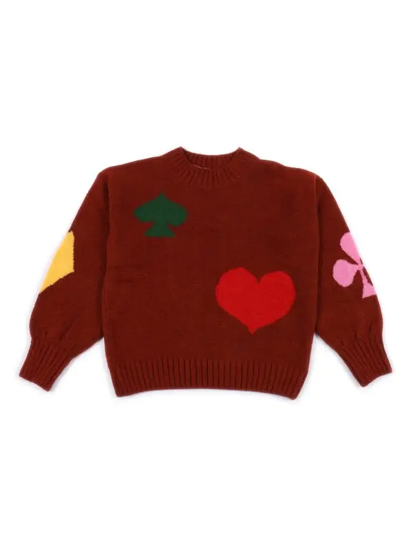 BOBO CHOSES Jacquard Turtleneck Jumper - Red