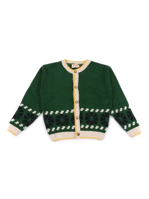 BOBO CHOSES Kaleidoscope Jacquard Cardigan - Green