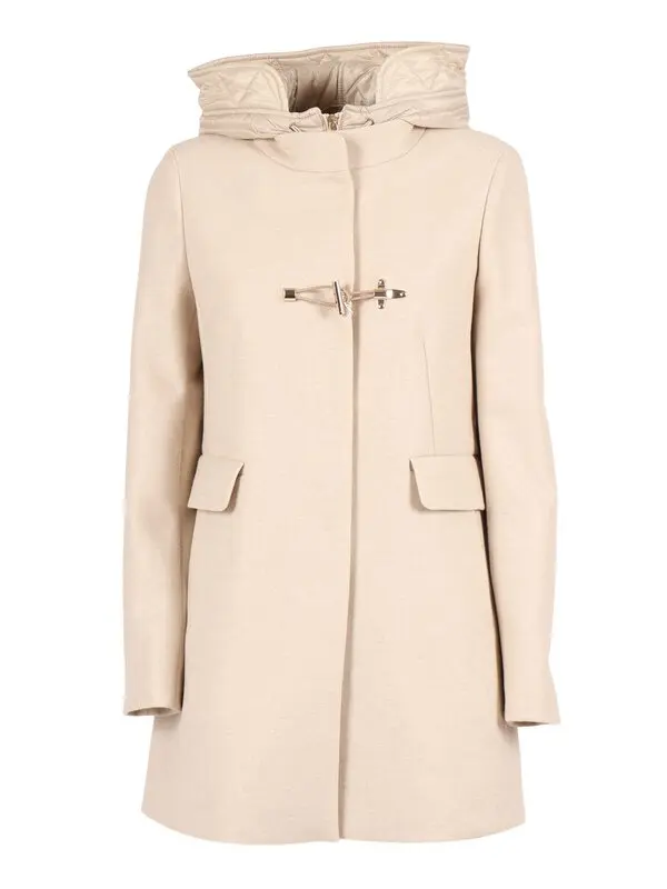 FAY Double Breasted Toggle Coat - White