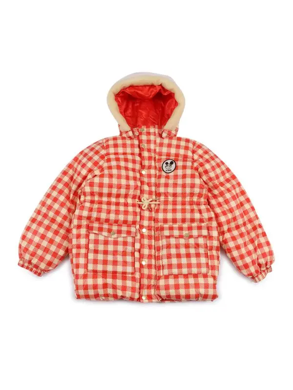 MINI RODINI Ritzratz Patch Gingham Puffer - Red