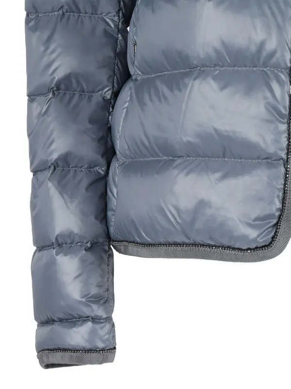 FAY Piuma Light Jacket With Grosgrain And Chain Detailing - Blu
