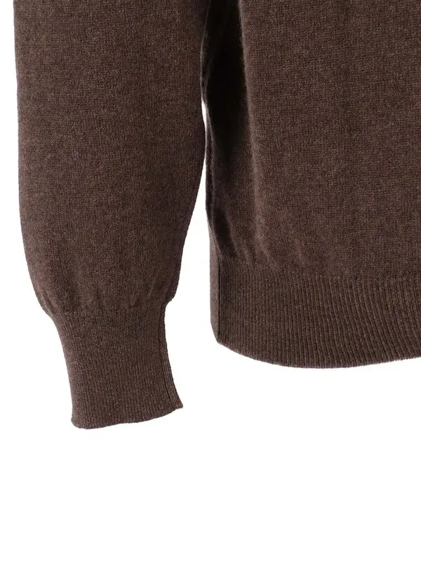 Fedeli Long Sleeve Knitted Turtleneck Sweater - Red