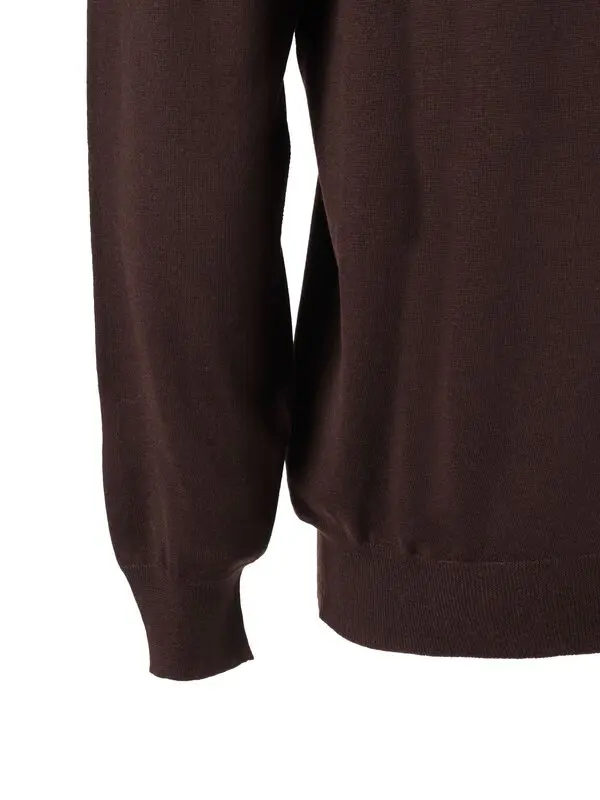 Fedeli V-neck Knitted Sweater - Red